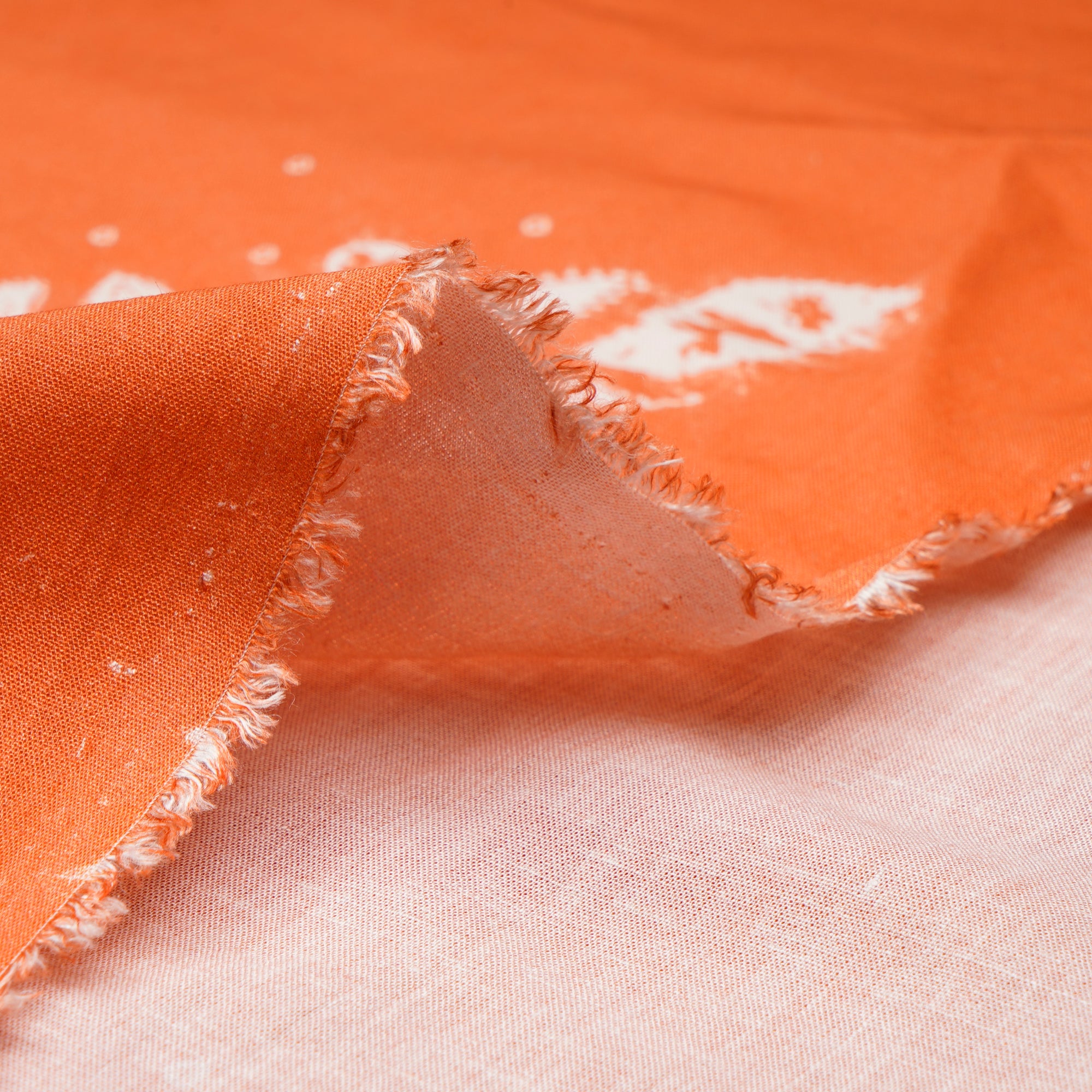 Shop Orange Shibori Pattern Linen Fabric Online | FFAB Shop Orange Shibori Pattern Linen Fabric Online | FFAB