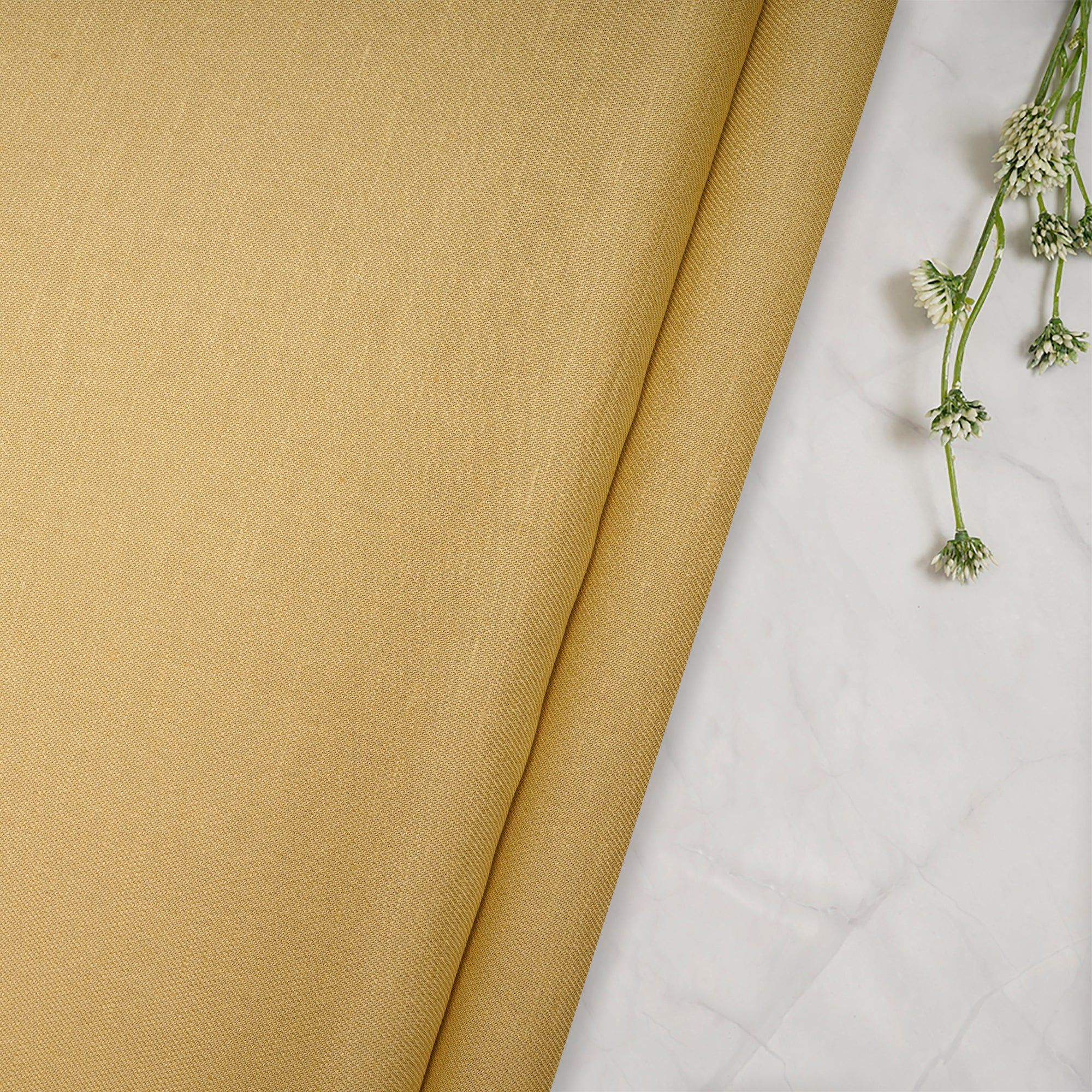 Buy (Pre- Cut 1 Mtr) Gold Color Cotton Linen Fabric 20787-100/1 | FFAB