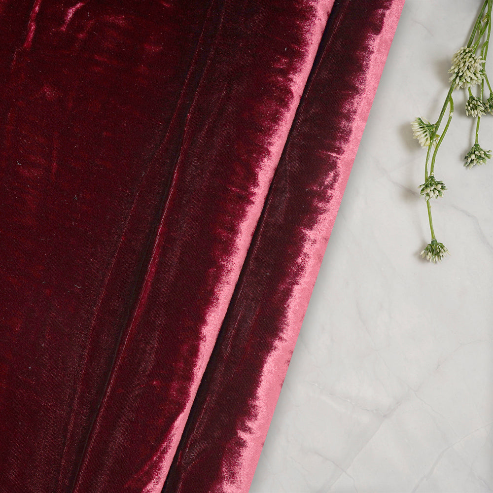 Buy Maroon Color Viscose Silk Velvet Fabric 66031-A/Maroon | FFAB