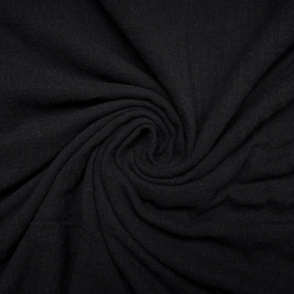 Buy Black Color Cotton Viscose Slub Fabric 66300/7 | FFAB