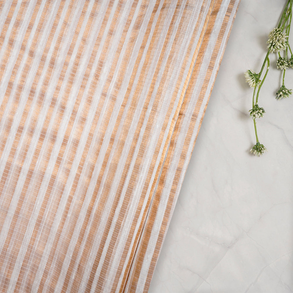 Buy Golden Color Striped Tissue Fabric 70322/1 | FFAB