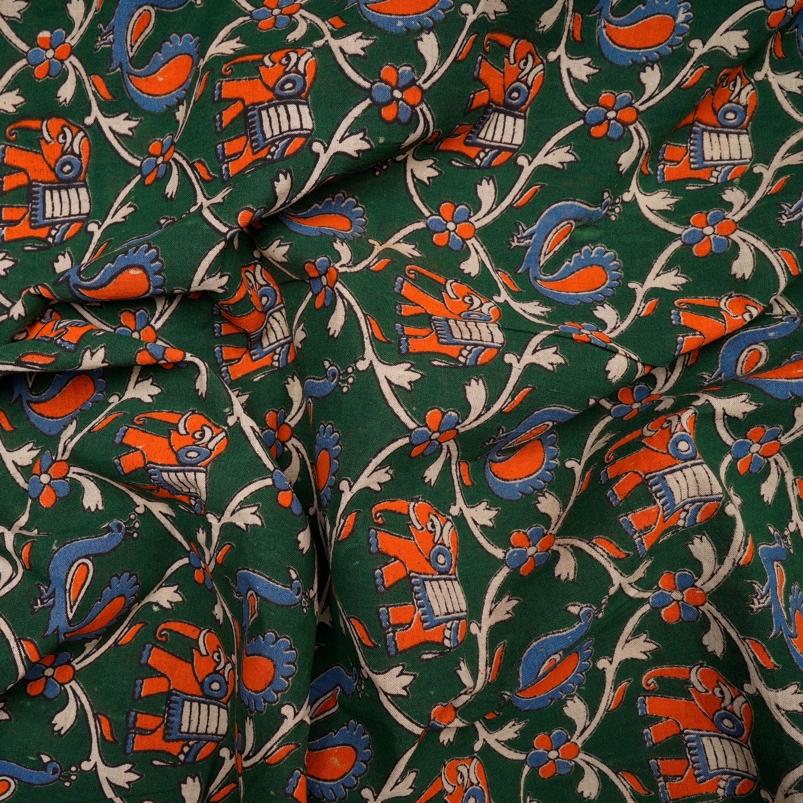 Kalamkari Fabric - Buy Organic Kalamkari Printed Cotton Fabrics | FFAB