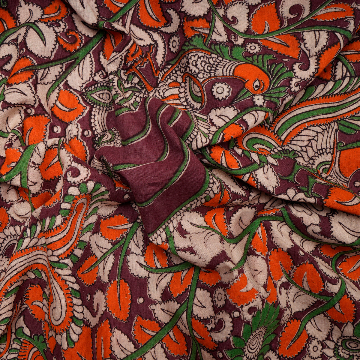 Kalamkari Fabric - Buy Organic Kalamkari Printed Cotton Fabrics | FFAB