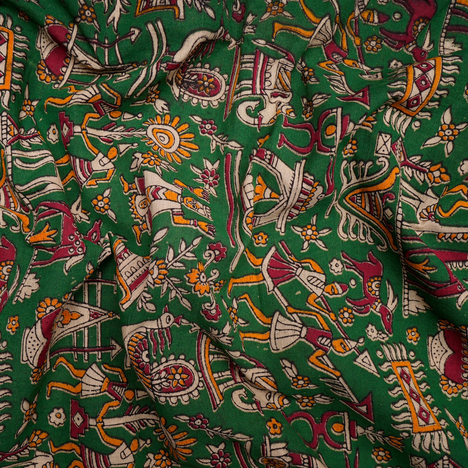 Kalamkari Fabric - Buy Organic Kalamkari Printed Cotton Fabrics | FFAB