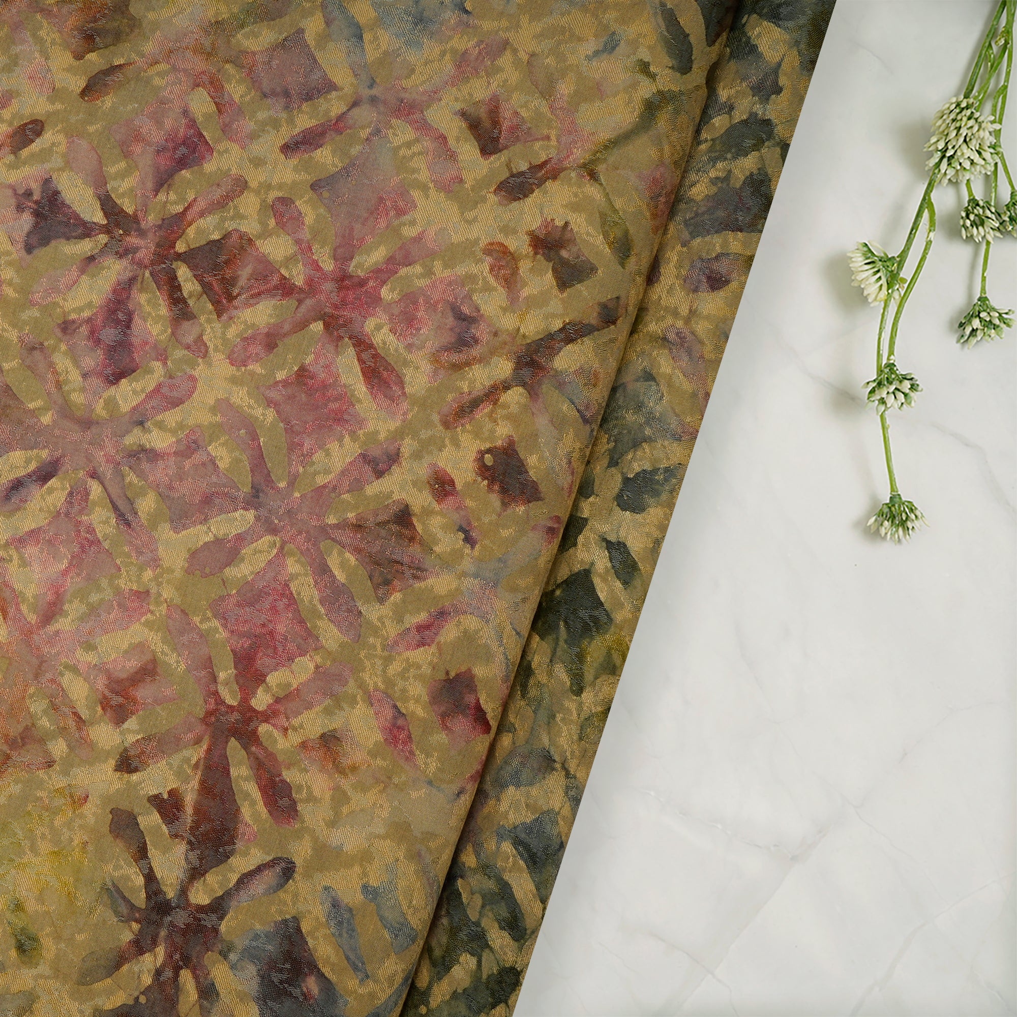 Buy Multi Color Butti Batik Pattern Screen Printed Modal Fabric 73623/1 ...